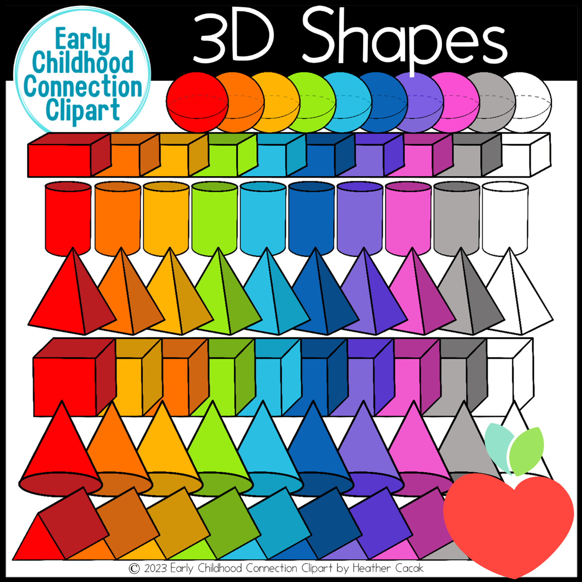 3D Shapes Clipart | Early Childhood Connection 3D Shapes Clipart | Early Childhood Connection
